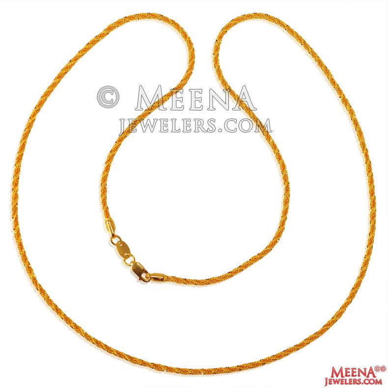 22k Gold Fancy Rope Chain - ChPl26114 - US$ 1,446 - 22k Gold Fancy Rope ...