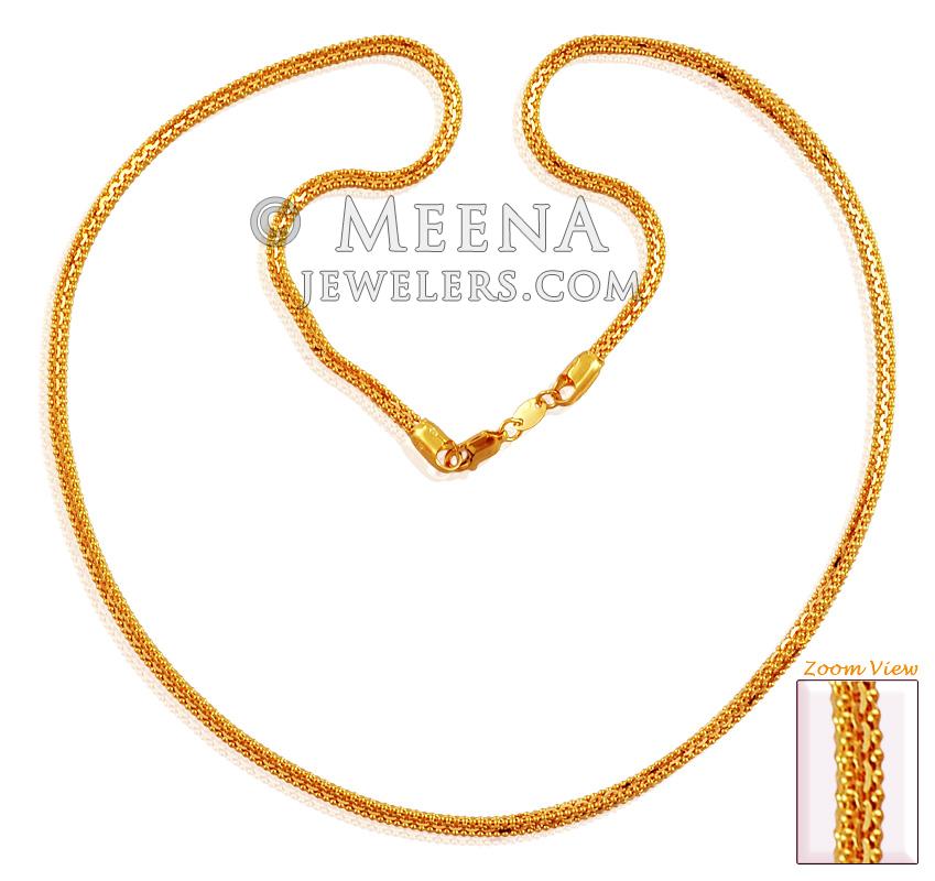 22K Fancy Gold Chain - ChFc17369 - 22K Gold thick Chain handmade in ...
