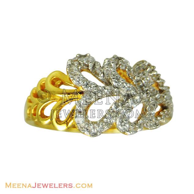 22k fancy 2 Tone Ring - RiLs12212 - 22K Gold 2 tone fancy Ladies ...