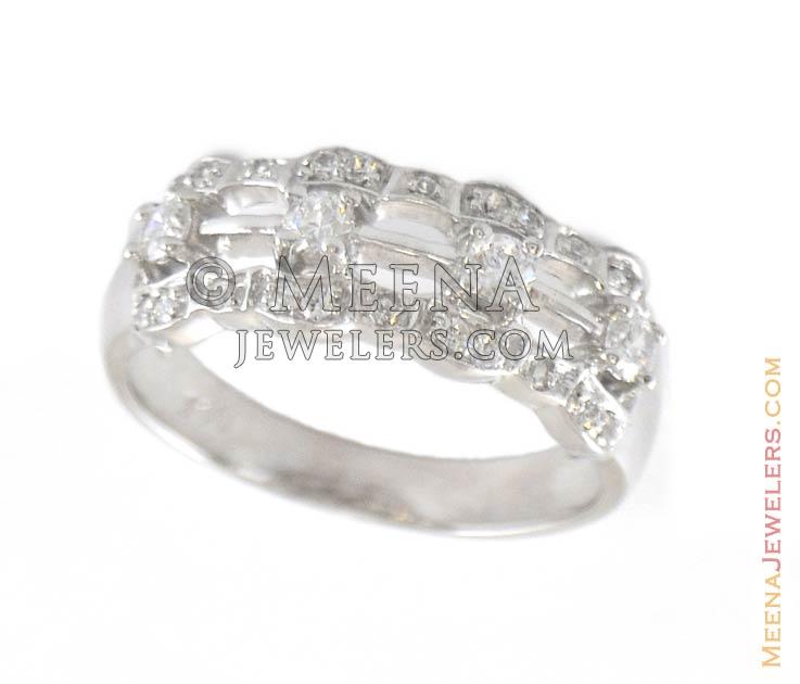 White Gold Ladies Ring With Signity - RiWg5024 - 18 Kt White Gold ...