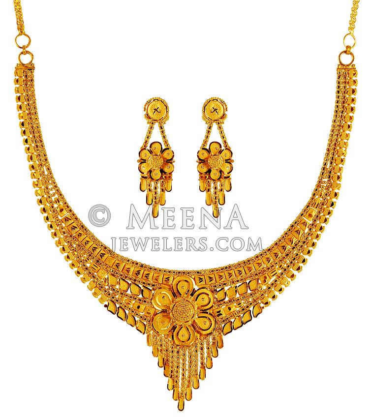 22k Gold Fancy Gold Set - StGo20696 - 22K Gold light construction ...