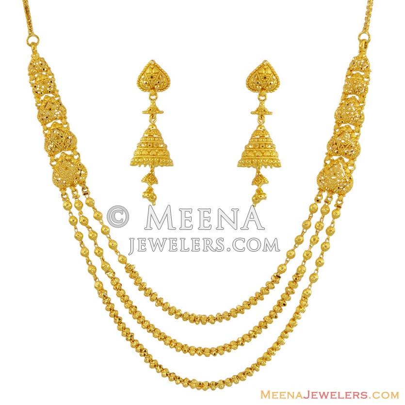 22k Exclusive Small Layered Set - StGo11860 - 22k yellow gold exclusive ...