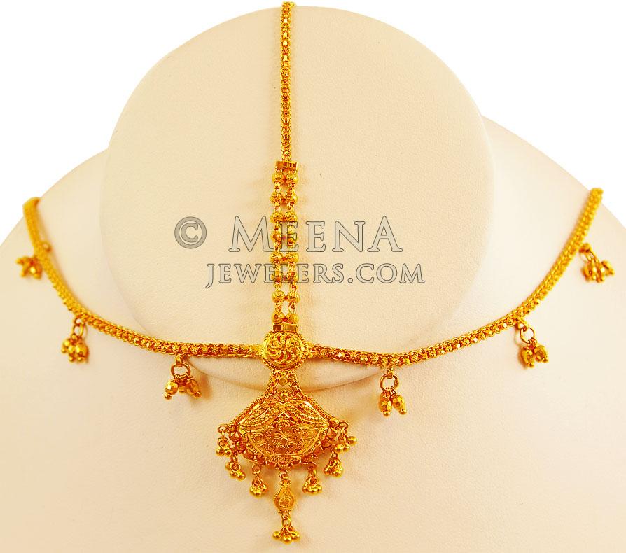 22K Gold Matha Patti With Tikka - TiGo19049 - Traditionally designed ...