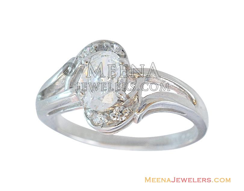 18k Fancy Signity Ring - RiWg12770 - 18k Designer White Gold ladies ...