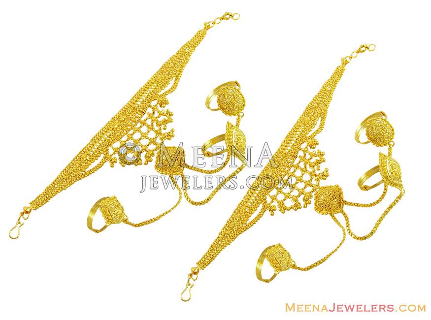 22k Gold Designer Filigree Panja - BrLa14360 - 22k Gold Designer Ladies ...