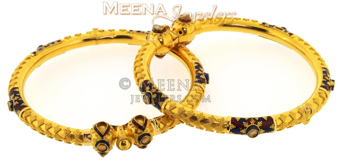 22Kt Gold Bangle (Kadas) - BaKa1433 - 22Kt Gold Bangle Kada ( 2 pcs ...
