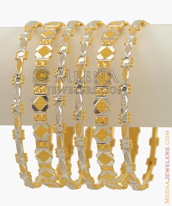 Indian Bangles Set (6 Pcs) - BaSt10064 - 22 Karat Gold Indian Bangles ...