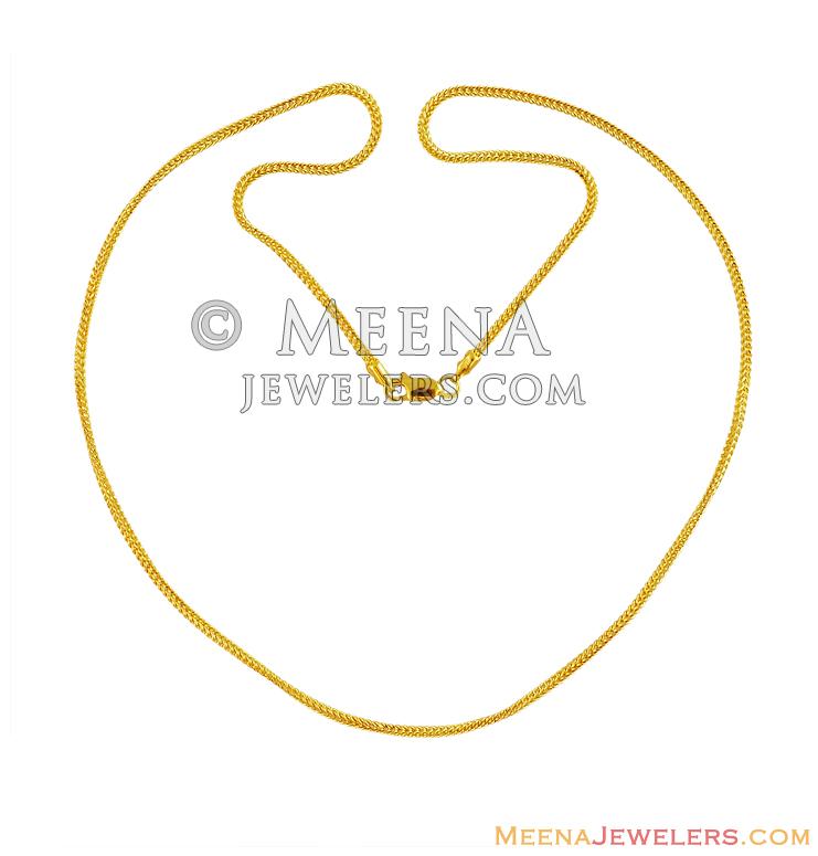 Foxtail Chain (20 inches) 22K Gold - chpl13233 - 22K Gold Fancy Foxtail ...