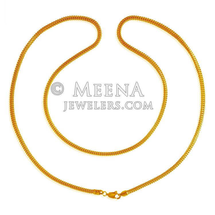 22KT Gold Plain Chain(24inch) - chpl22551 - 22KT Gold Plain men's Chain ...