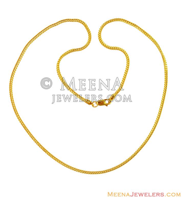 (18 Inches) Foxtail Chain 22K - chpl13230 - 22K Gold Fancy Foxtail ...