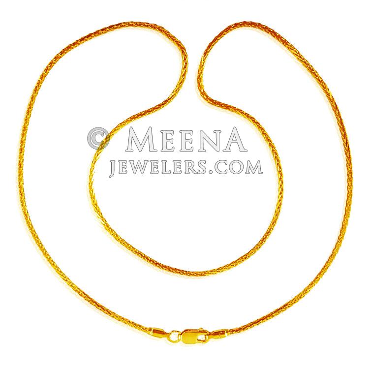 22K Yellow Gold Plain Chain - chpl22530 - 22K Yellow Gold Plain Chain ...