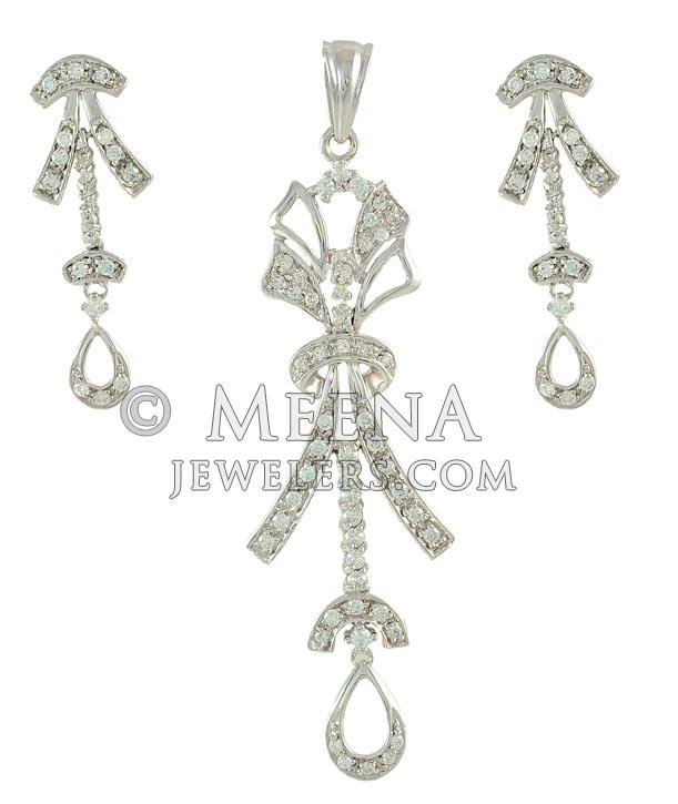 Designer White Gold Pendant Set - PsWg3820 - 18K Designer White Gold ...