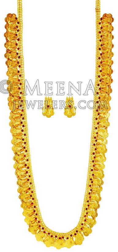 22k Gold Long Mango Mala - StGo19735 - 22K Gold traditional Mango Mala ...