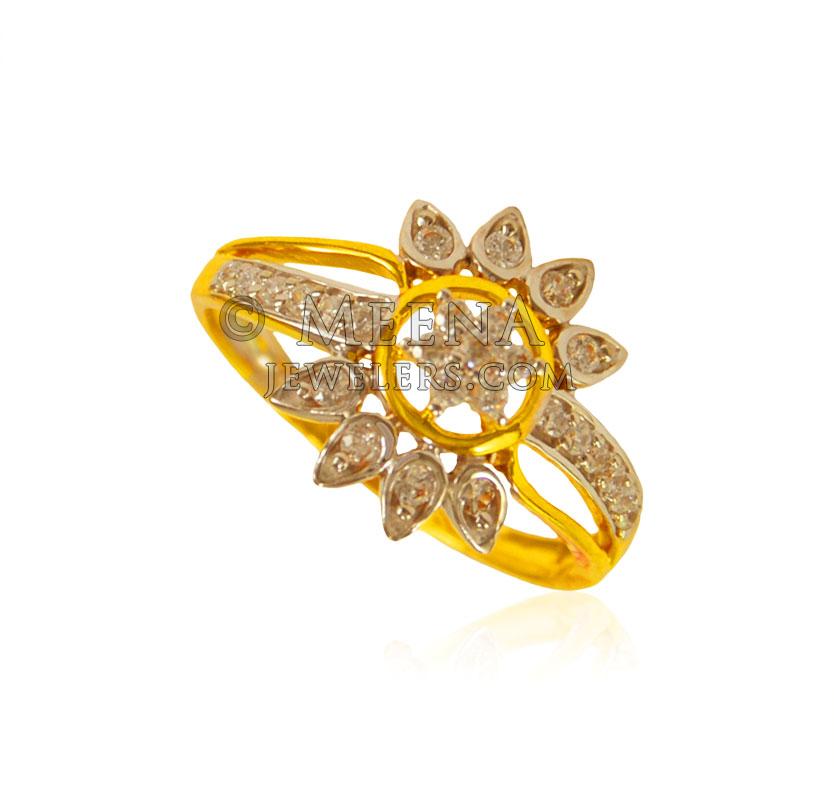 22k Gold Designer Signity Ring - RiLs24278 - 22Kt Gold designer ladies ...