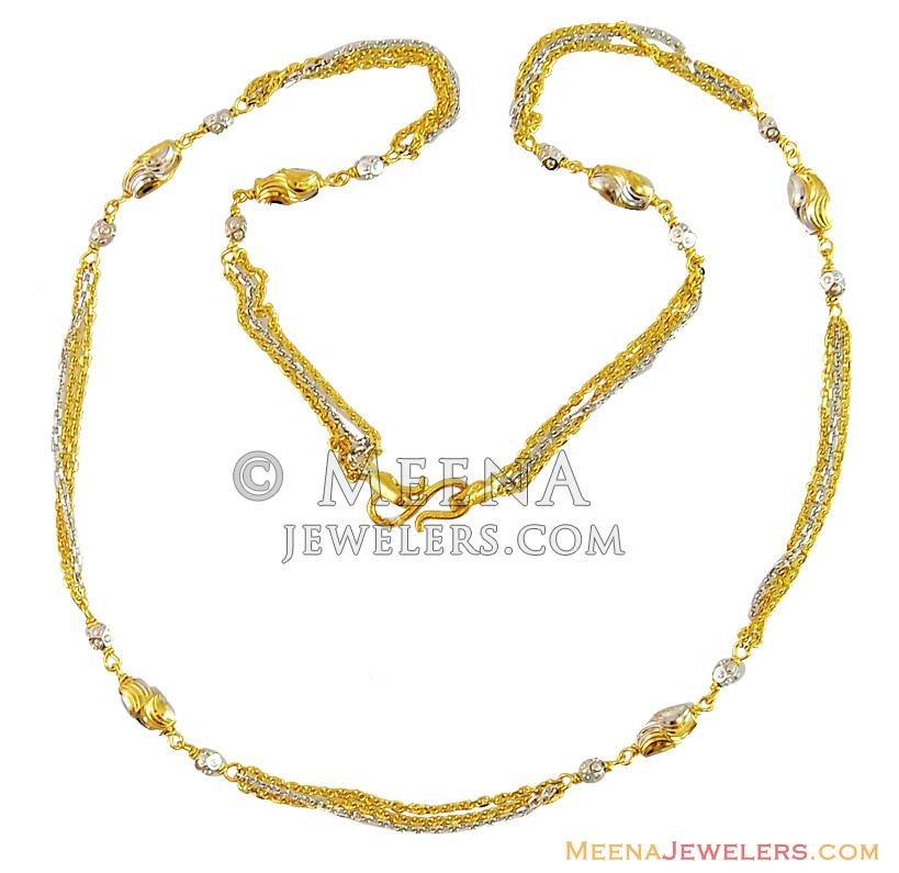 2 Tone Gold Fancy Chain 22k Gold - chfc14442 - 22Kt Gold Fancy Ladies ...