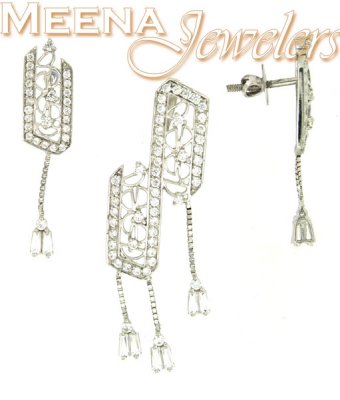 18Kt White Gold Designer Pendant Set With Signity Stone - PsWg1900 ...