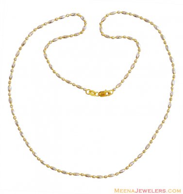Fancy Rice Chain (18 in) 22k Gold - chfc13892 - 22Kt Gold Ladies Fancy ...