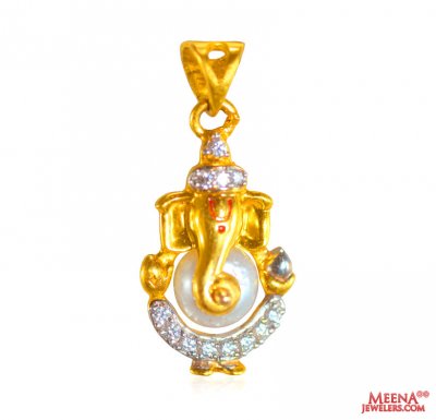 22 Kt Gold Ganesha Pendant - PeGa25514 - 22 kt Gold fancy Lord "Ganesha ...