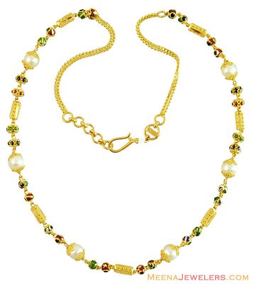 Fancy 22k Ladies Meena Chain - ChFc14406 - 22k Gold Ladies Fancy Chain ...
