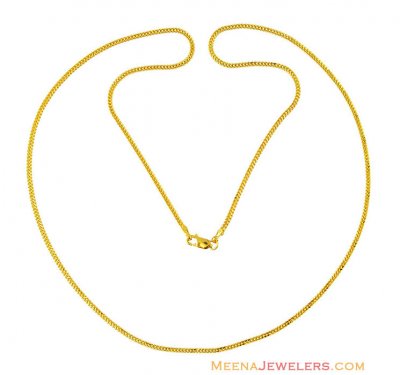 Fox Tail Chain (24 Inch) In 22K - ChPl13133 - Fox Tail chain with high ...