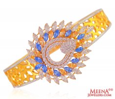 Stone Bangles, 22Kt Gold Bangles with Star Signity Stones, Cubic Zircon ...